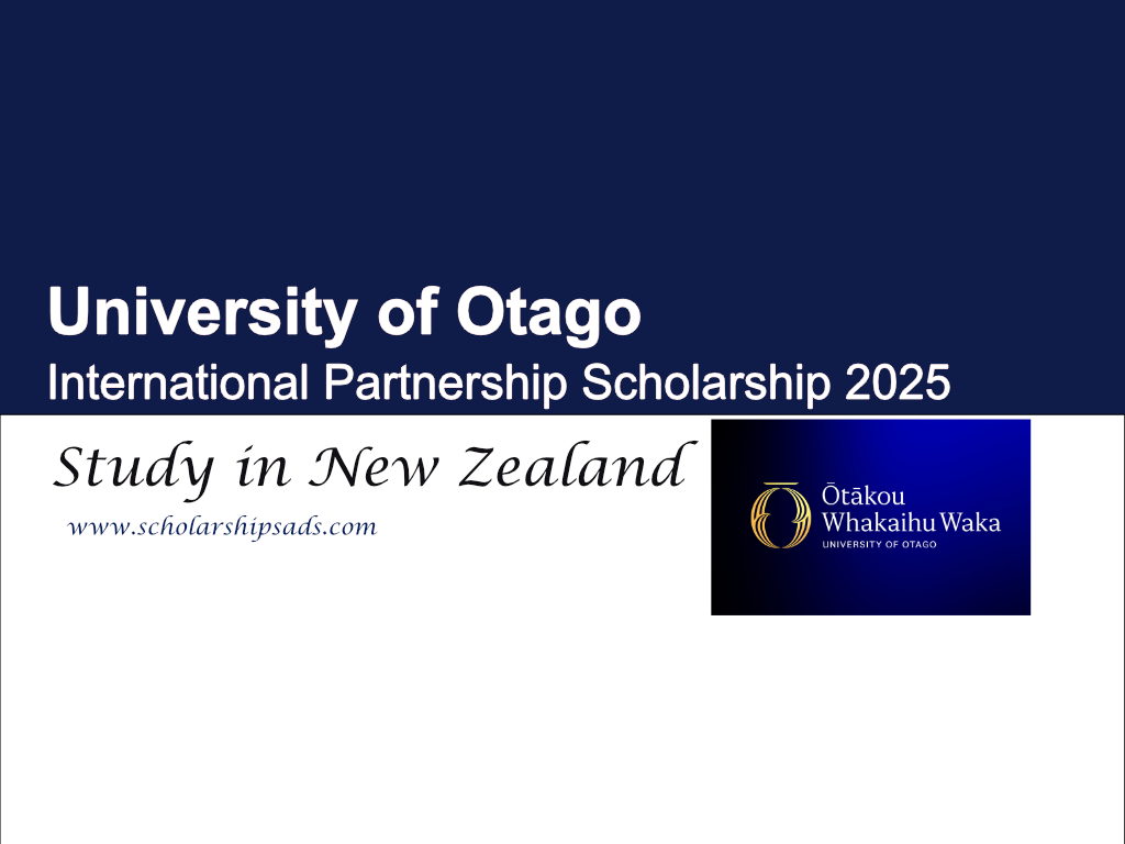University Of Otago New Zealand International Partnership Scholarship 2025